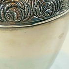 SILVER COLORED METAL VASE from 7" Tall Embossed Flower Floral rose ...