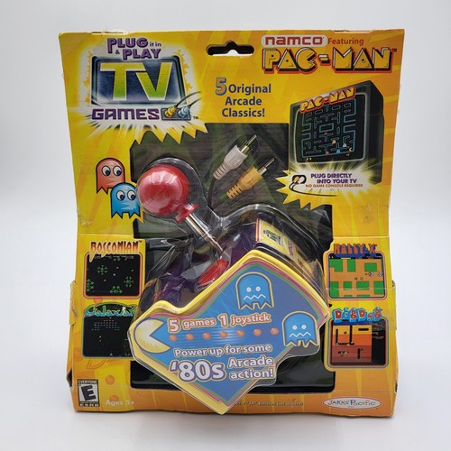 Jakks Namco Pac-Man Plug & Play TV Games 5 Original Arcade Classics New ...