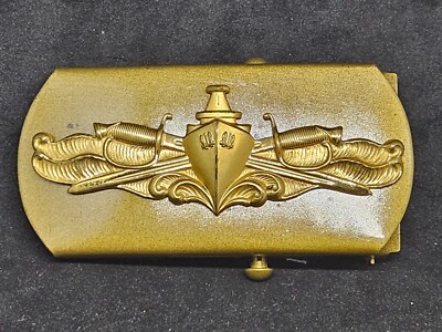 VINTAGE VIETNAM SURFACE WARFARE SOLID BRASS MILITARY NAVY BELT BUCKLE ...