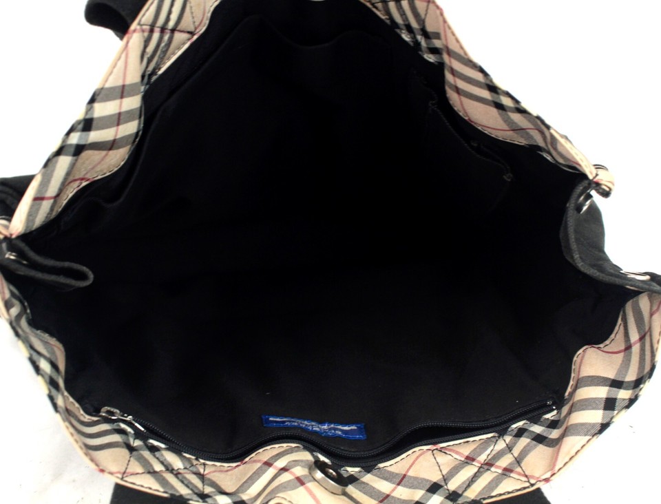 Burberry London Blue Label Black Canvas Tote Hand Bag Shoulder Bag ...