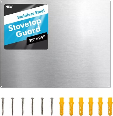 Stainless Steel Stove Backsplash 24" x 30" Guard Range Hood Wall Shield ...