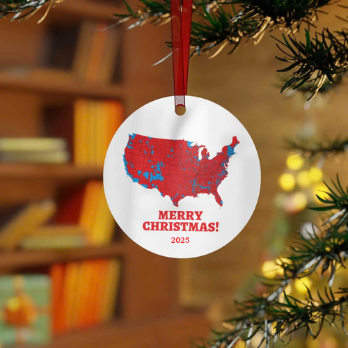 US Election Map Red Wave Merry Christmas 2025 Circle Ornament | eBay