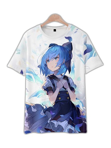 Touhou Project Cirno Cosplay Anime T-Shirts Men Women Short Sleeve Tops ...