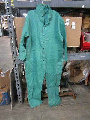 Westex Proban FR-7A Flame Resistant Green Large Button Front Welding ...