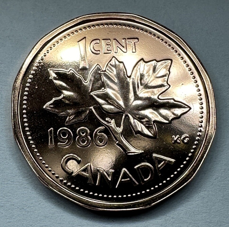 1986 Canadian Penny Proof-Like 1Cent Coin Uncirculated Directly from ...