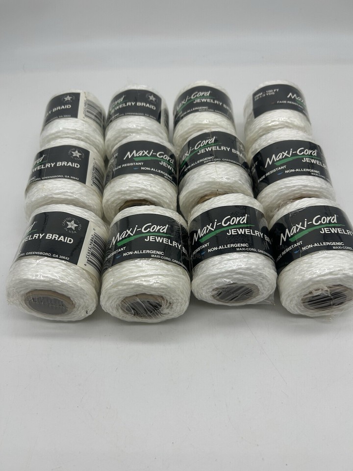 Lot Of 30 Maxi-Cord 2mm 100’ WHITE Braided Craft Jewelry Cord 1B | eBay