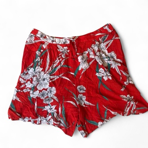 Red floral print shorts Elasticated waist Float material cooling for ...