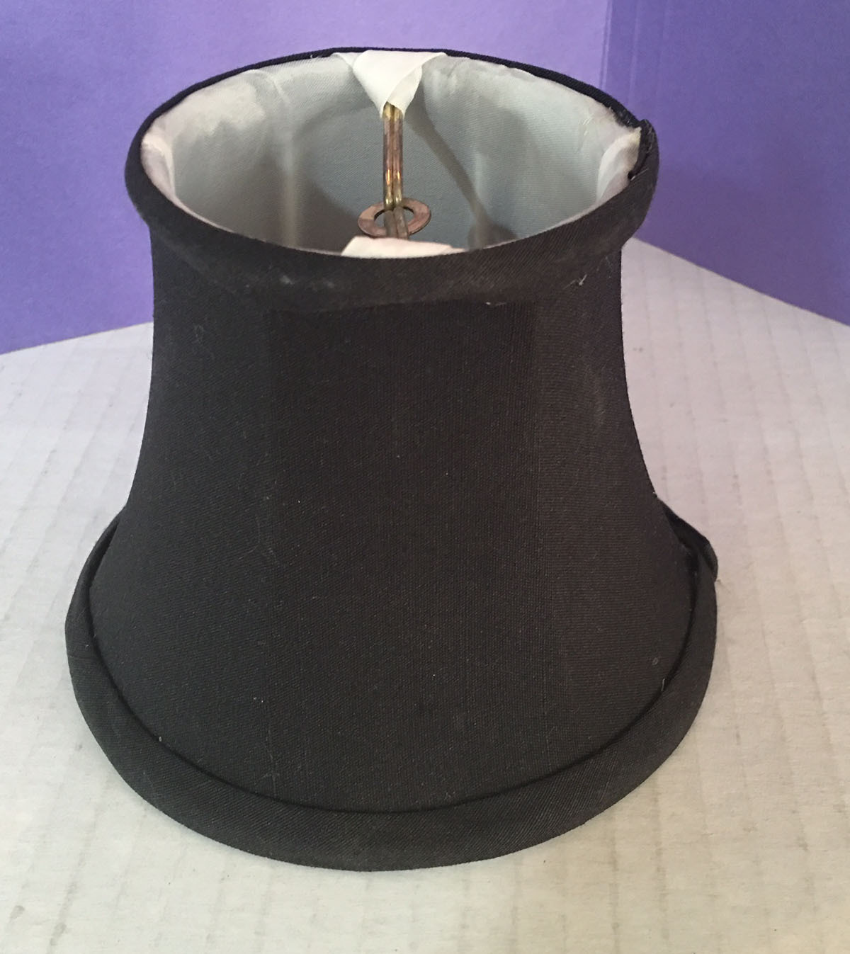 BLACK SHANTUNG SILK Chandelier Mini Lamp Shades Softback CLIP-ON SHADE ...