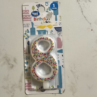 Number “8” Molded Shape 8th Birthday Candle Party Cake Decorations New ...