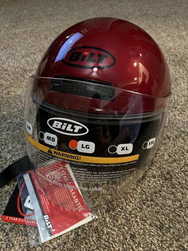 Bilt Motorcycle Helmet BLH7 Roadster Open Face Size Large NWT | eBay
