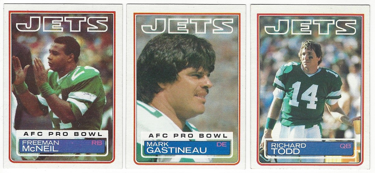 10 1983 TOPPS FOOTBALL NEW YORK JETS CARDS (MCNEIL/GASTINEAU/TODD ...