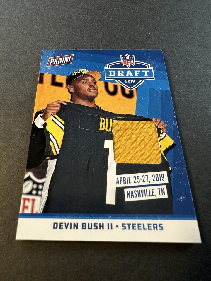 2019 Panini National Devin Bush Draft Hat Relic #DB Pittsburgh Steelers ...