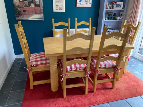 kitchen table and chairs solid wood used but in good condition | eBay UK