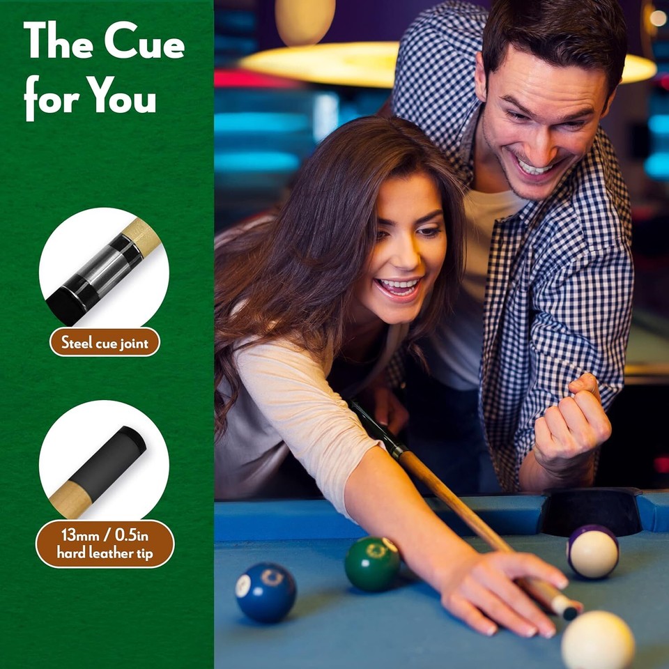 Break Cue Pool Stick - 58 Inch 2-Piece Hardwood Canadian Maple Break ...
