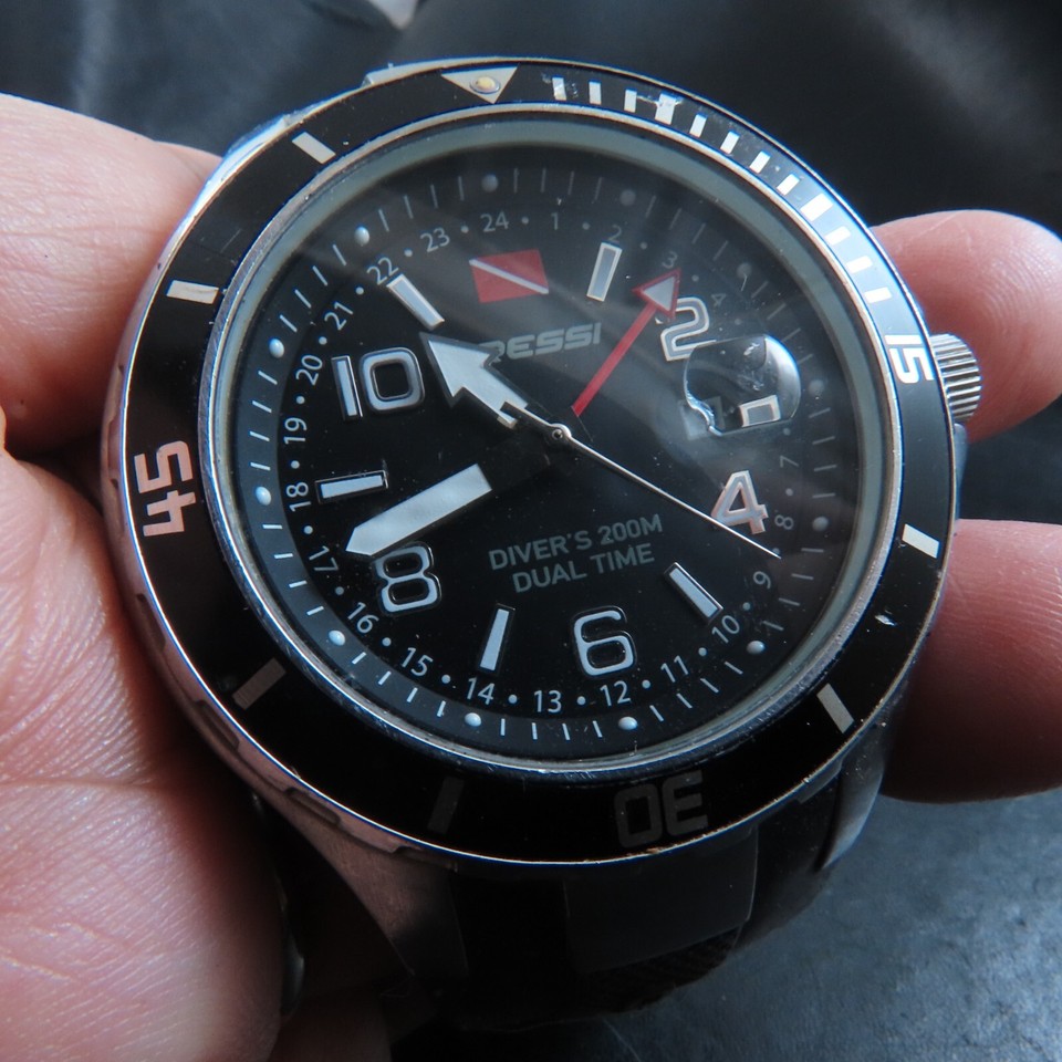 Swiss Ronda Movement Cressi GMT WR 200M Quartz Men Watch (Need Service ...