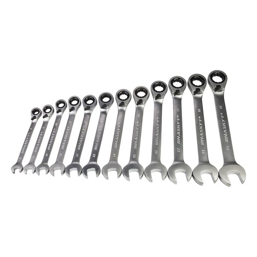 12-tlg 15° Winkel-Ratschenschlüssel Set Ring-Ratschen-Maul-Schlüssel ...