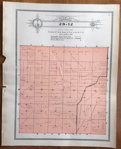 1915 Plat Map Holt County, Nebraska, Twnsp 28-12 Grattan precinct ...