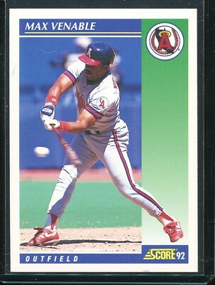 1992 Score Baseball Max Venable #477 LA Dodgers/Angels OF | eBay
