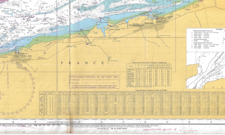 2449 North Sea Dover Strait Westerschelde Chart Map Maritime Nautical ...