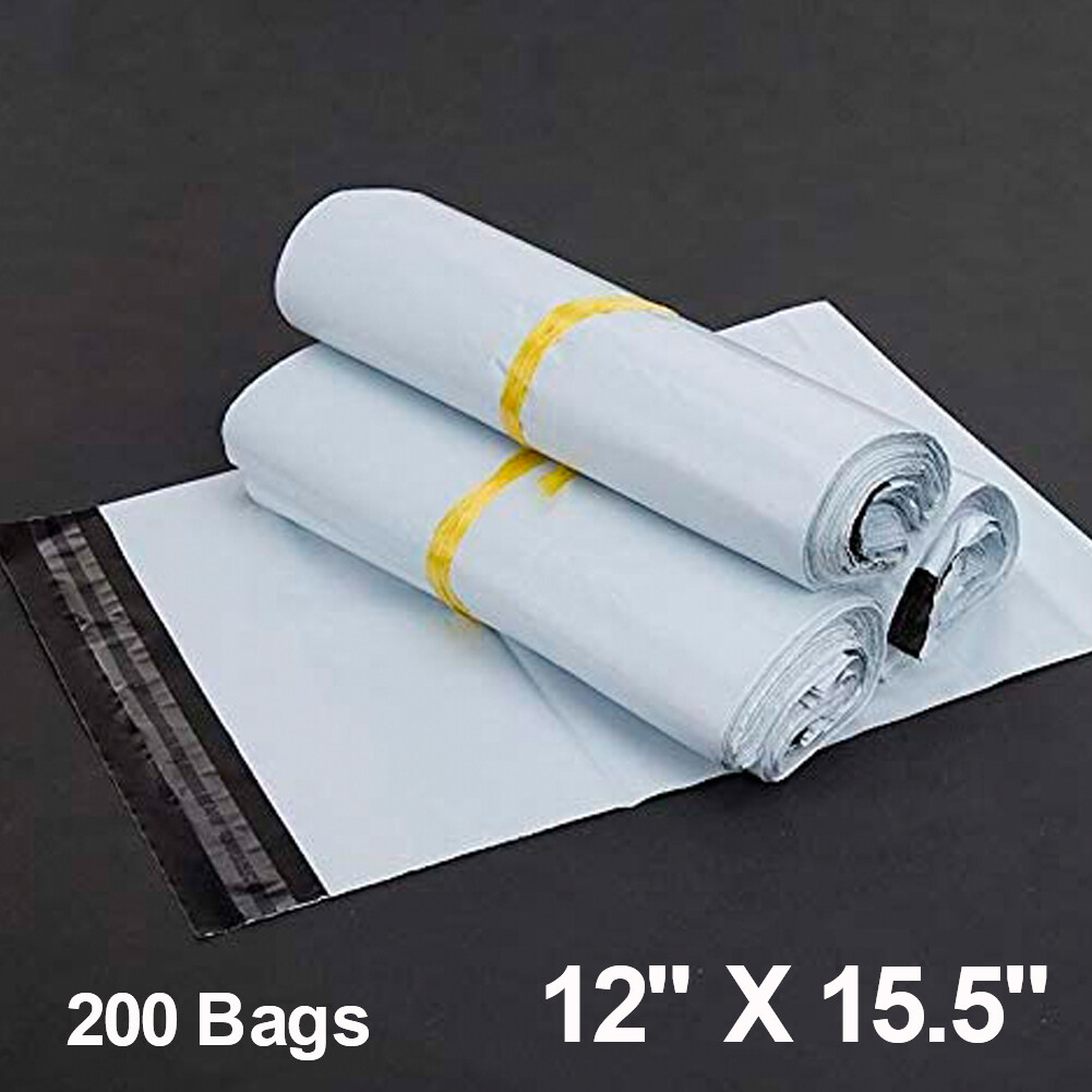 200 Poly Mailers 12"x15.5" Shipping Envelopes Self Sealing Plastic ...