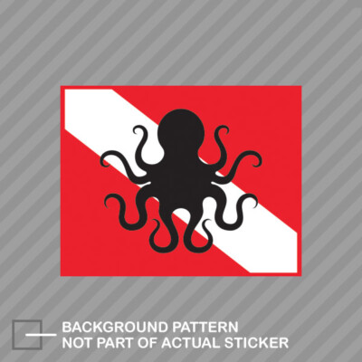 Octopus Scuba Flag Sticker Decal Vinyl diver down dive | eBay