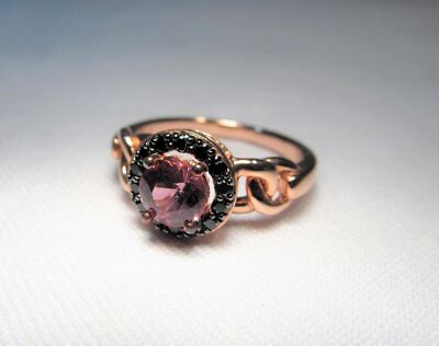 Signed JS 925 Sterling Silver Rose Gold Vermeil Rhodolite Garnet Ring ...