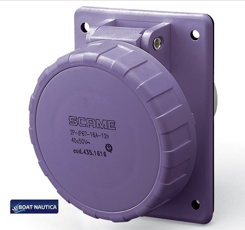 Scame Socket / Plug Watertight IP67 For Nautica 12/24 Volt 16A Durbar ...
