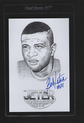 Bob Jeter Green Bay Packers Signed Auto 4x6 Football Art Card Autograph ...