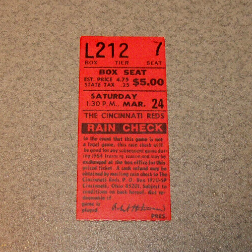 Cincinnati Reds 3/24/1984 Spring Training Ticket Stub EXC | eBay