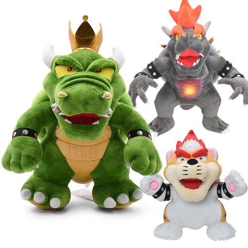 Super Mario Bros Fury Bowser Plush Toys Stuffed Doll Birthday Xmas Boy ...