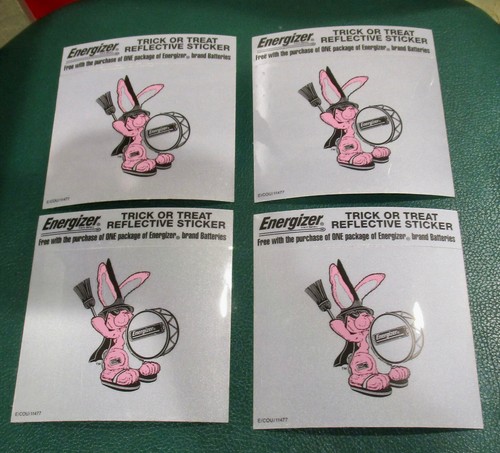 4 VTG ENERGIZER BUNNY REFLECTIVE HALLOWEEN TRICK OR TREAT STICKERS 4" x ...