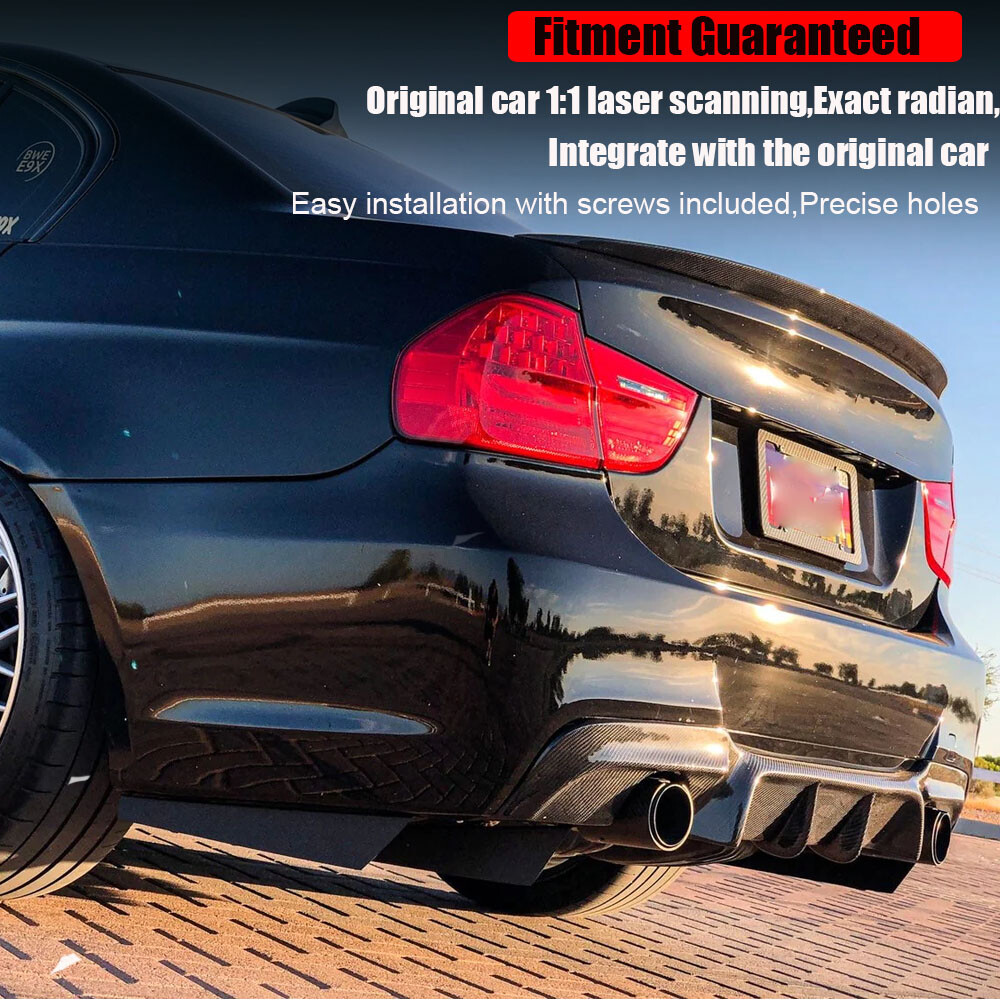 Fits BMW E90 325i 335i M-Sport 2005-12 Rear Bumper Diffuser Spoiler ...