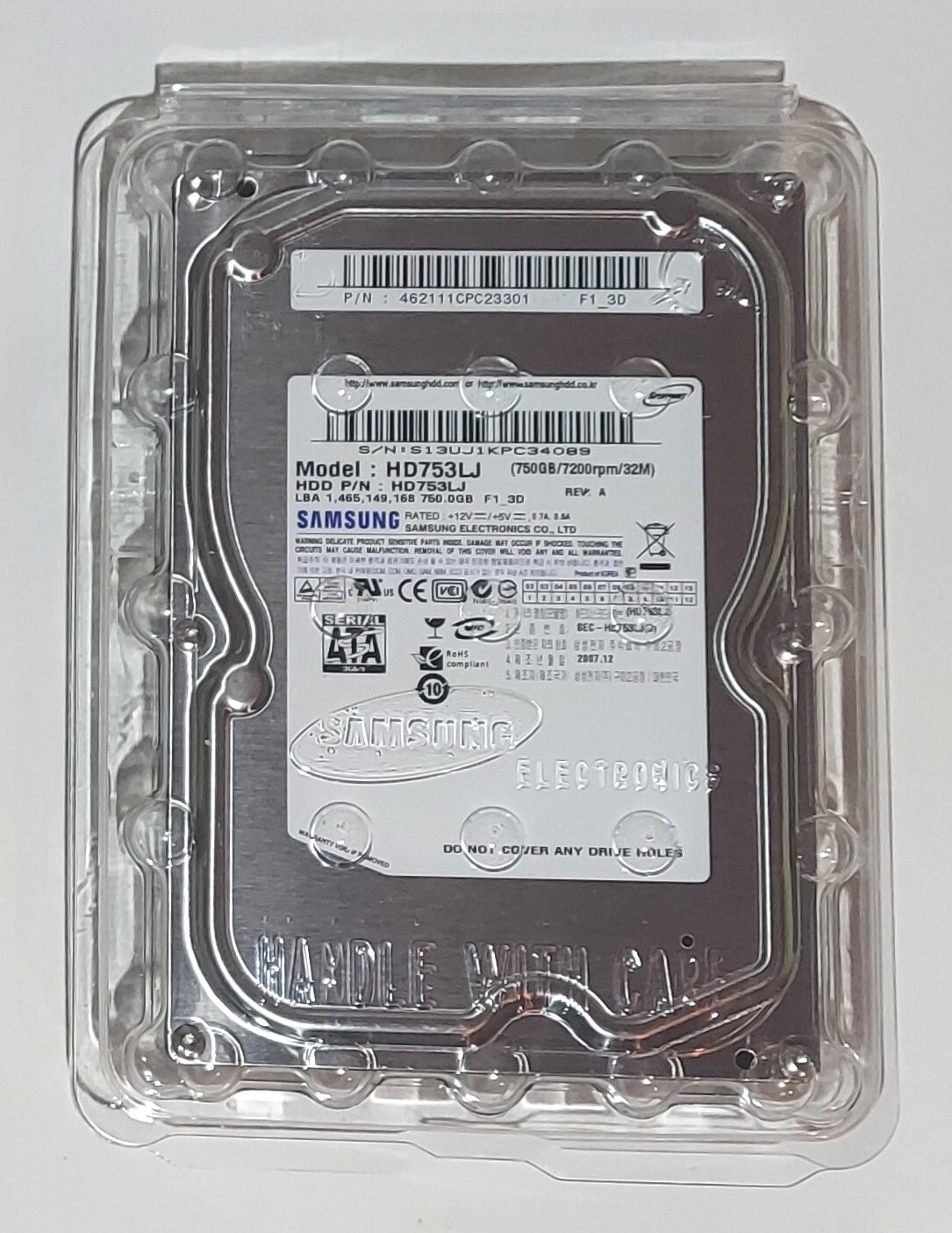 Samsung Spinpoint F1 750GB,Internal,7200RPM,3.5" (HD753LJ) HDD for sale ...