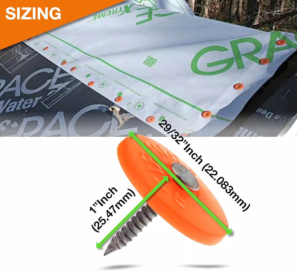 Roofing Nails Plastic Cap 1 in. Galvanized Felt Paper Tyvek House Wrap ...