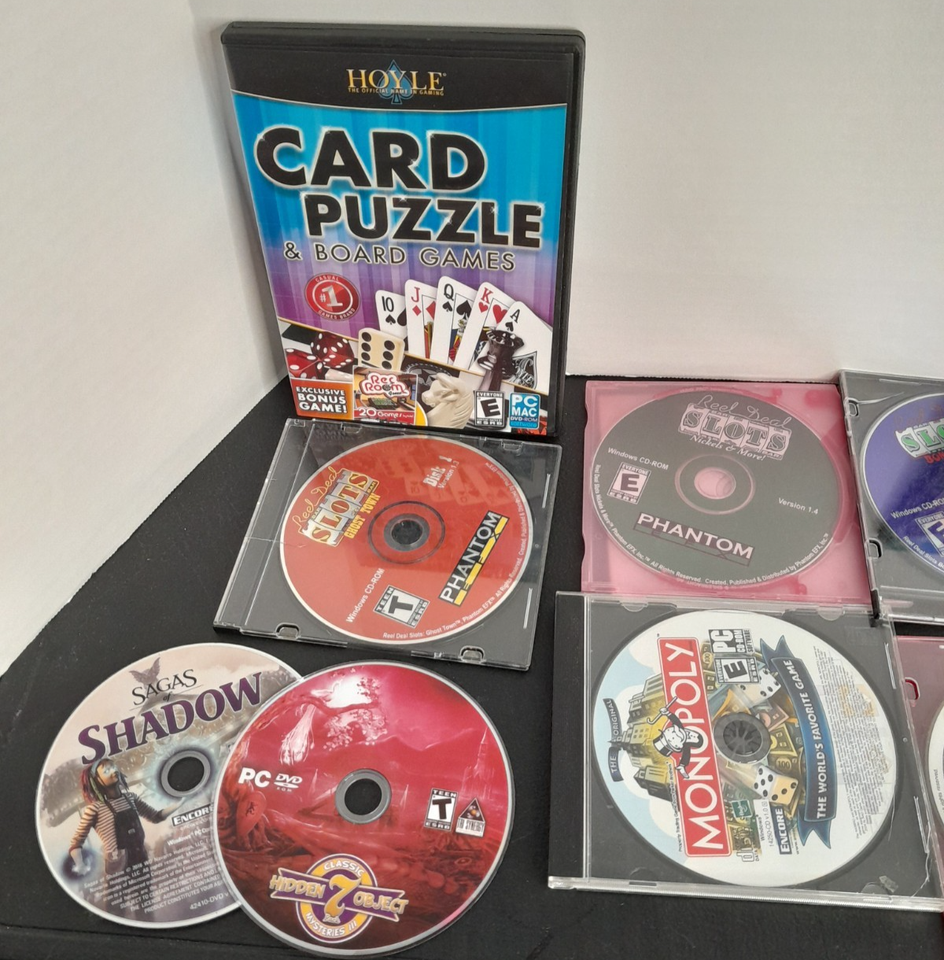 Lot of 12 Older PC Games CD-ROM Monopoly Scrabble Clue and More ...