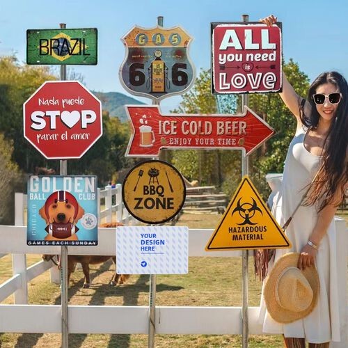 Retro Painting Plaque Iron Sign Wall Decor Art Signage Mural Hanging ...