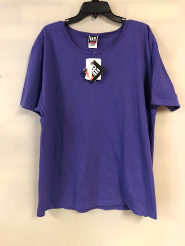 Basic Editions Size 18W T Shirt Cotton Short Sleeve Casual Purple Top ...