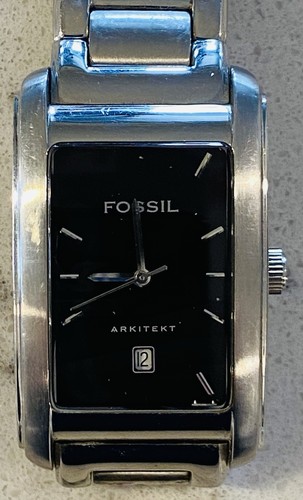 Fossil Arkitekt FS-2965 Men's Rectangular Black Dial Watch - 50M Water ...