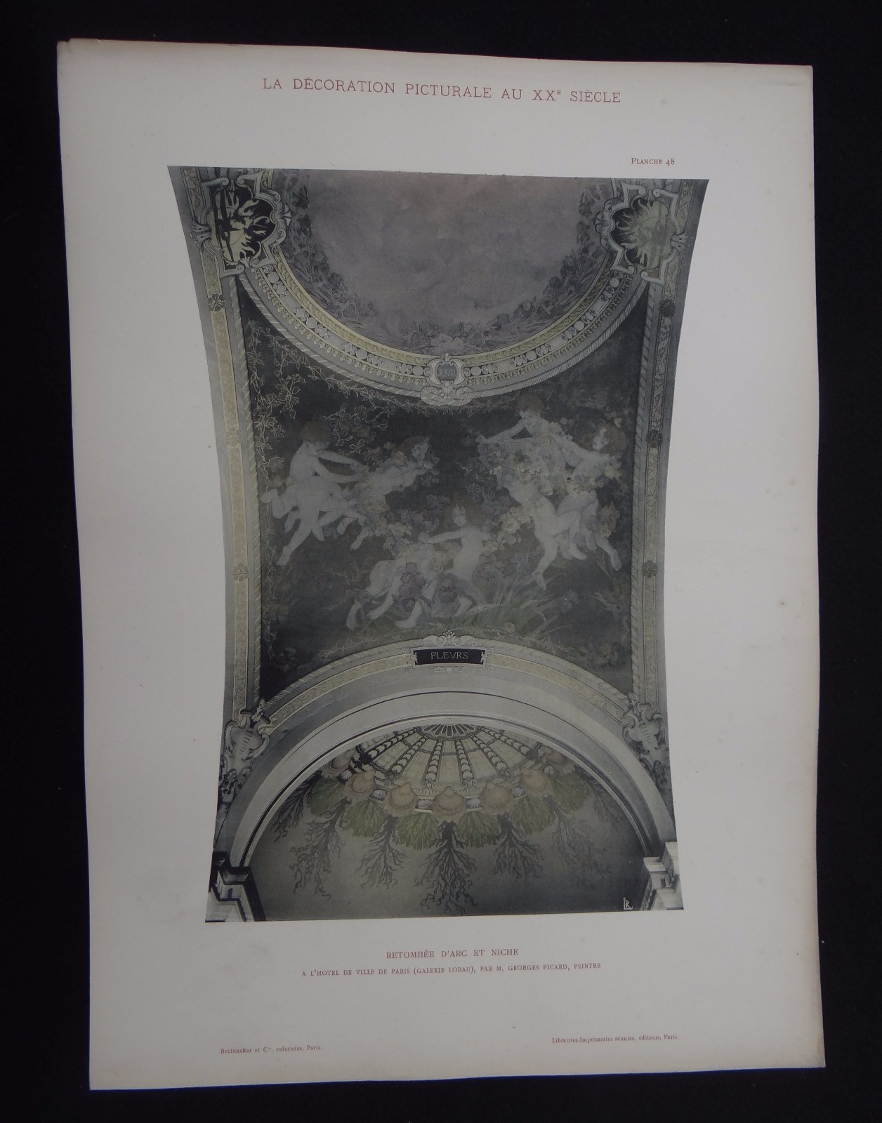 PLATE 48 PICTORIAL DECORATION Paris City Hall Lobau Picard Gallery ...