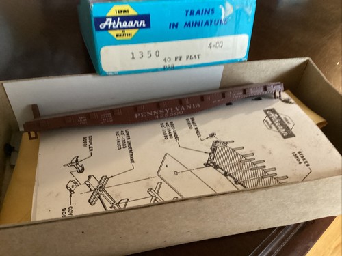 Athearn #1350 HO Scale Pennsylvania 40' Flat Car Kit PRR 425500 w ...