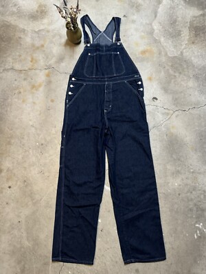 Vintage Guess Dark Indigo Denim Contrast Stitch Overalls Men’s Size ...
