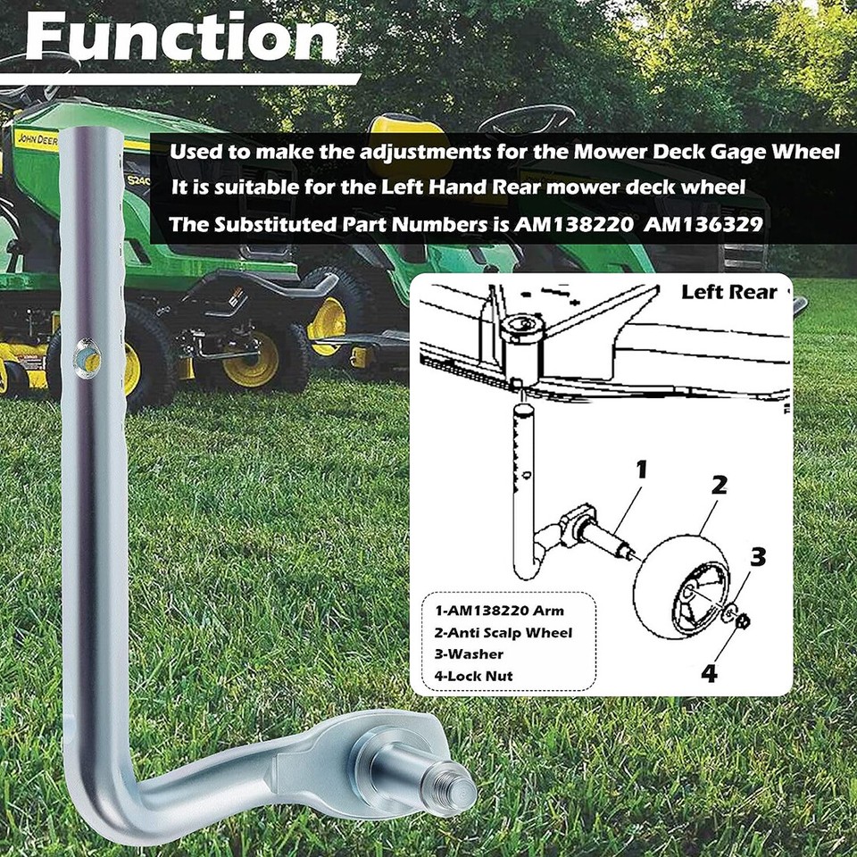 AM138220 136329 Left Hand Rear Mower Deck Gage Wheel Arm for John Deere ...