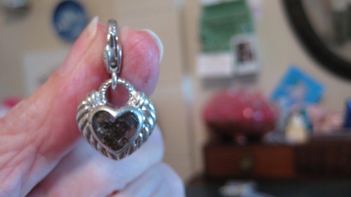 NICE JUDITH RIPKA STERLING SILVER PENDANT/ENHANCER, BALE OPENS, SMOKY ...