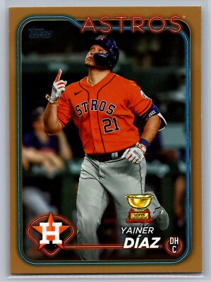 2024 Topps Series 1 Yanier Diaz Gold Parallel /2024 Houston Astros #77 ...
