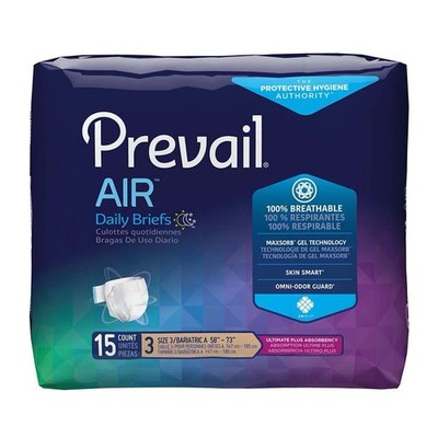 15 Count Prevail AIR Ultimate Plus Absorbency Daily Incontinence Briefs ...