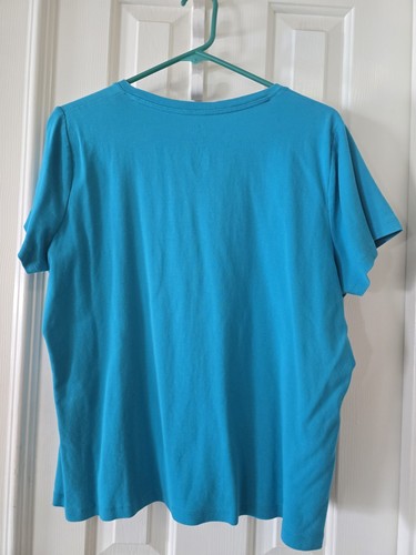 St Johns Bay Womens Teal Short Sleeve Essential Tee Petite. PXXL. Ships ...