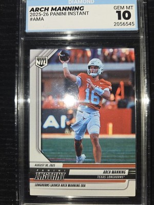 Arch Manning 2025 Panini Instant NIL #AMA Rookie Card NCAA Texas 1st ...