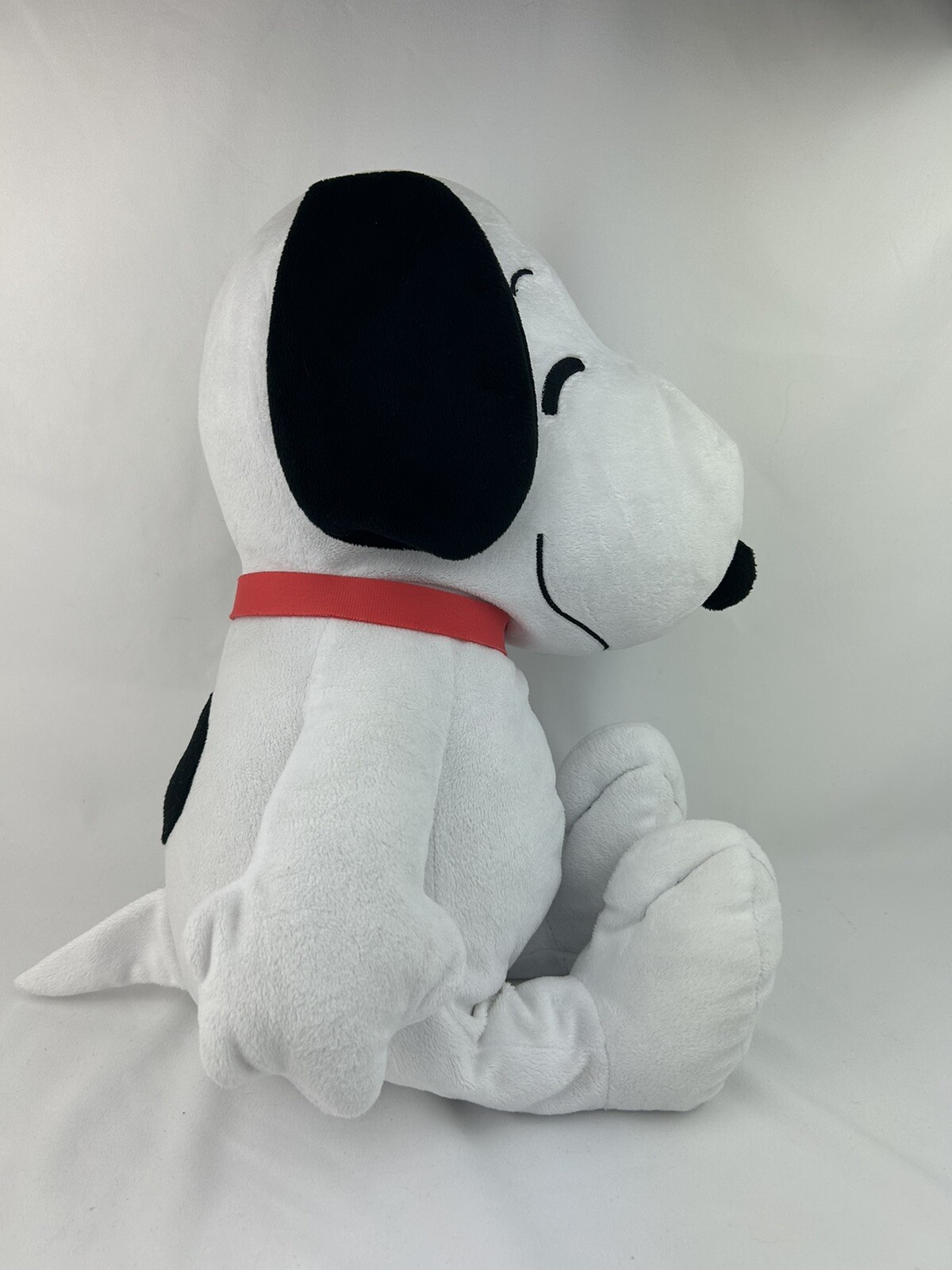 Peanuts Snoopy Dog Plush White Red Collar Stuffed Animal Charlie Brown ...