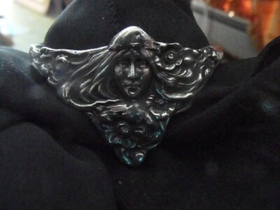 Sterling Cuff Nouveau Pretty Face Artisan Wendy | eBay