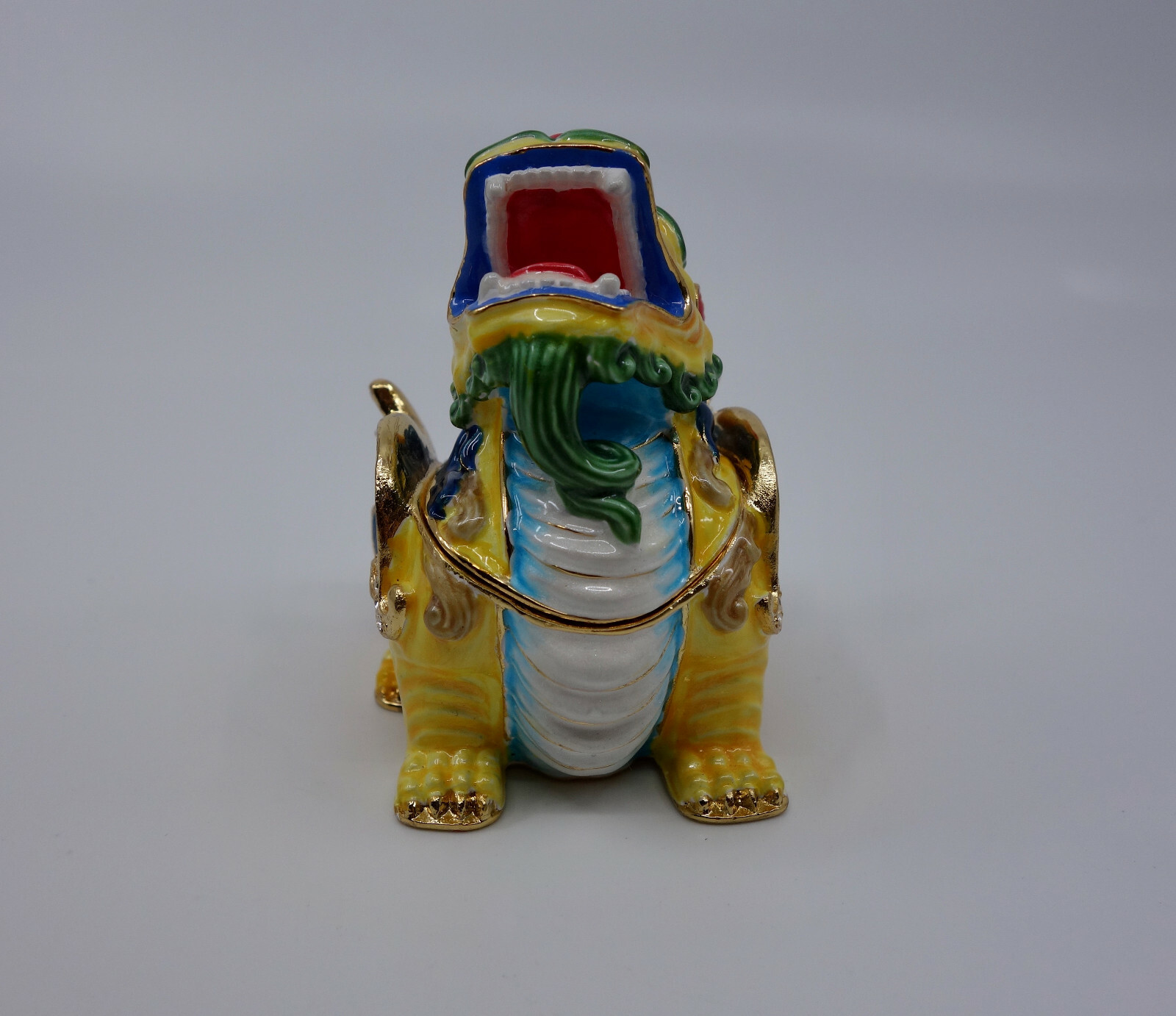 * WOW! YELLOW QILIN KYLIN BEJEWELED TRINKET BOX * | eBay Australia